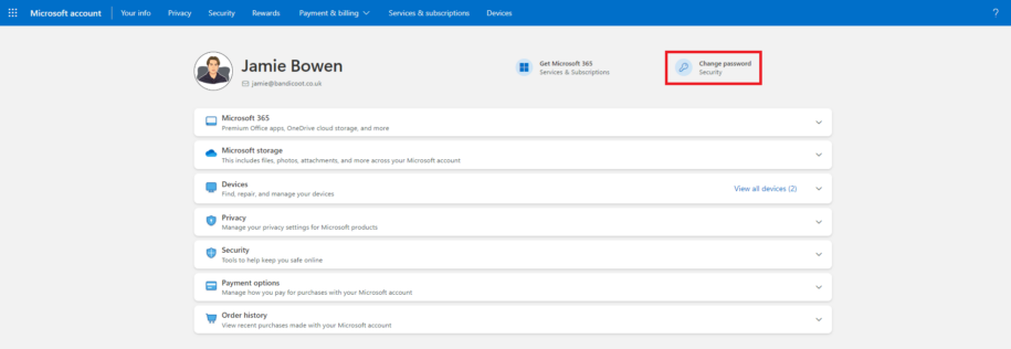 How to change your Microsoft 365 password